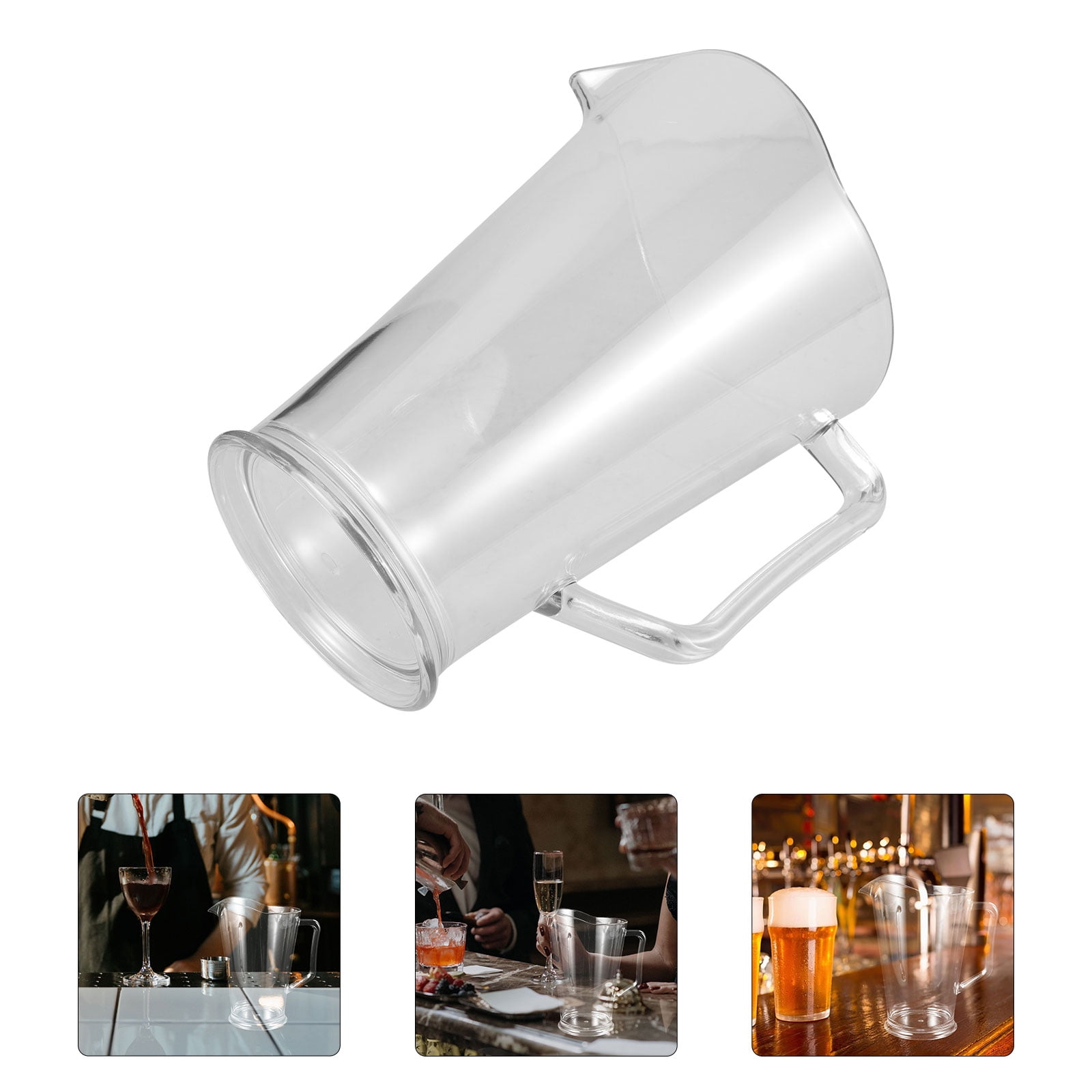 Hemoton Transparent Plastic Beer Pitcher with Spout for Home Use 1300ml ...