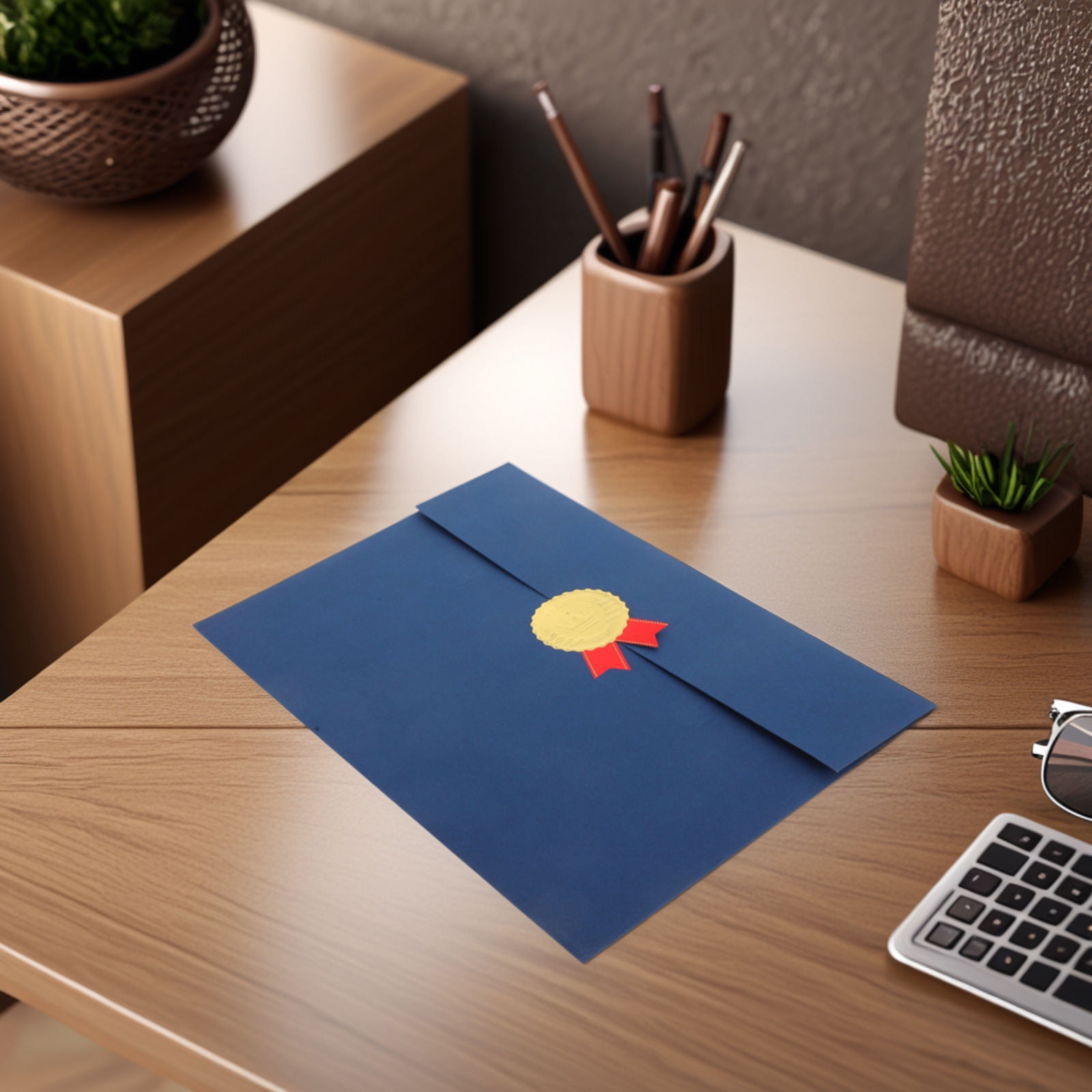 Hemoton -Fold Certificate Holders with Foil Achievement Stickers ...