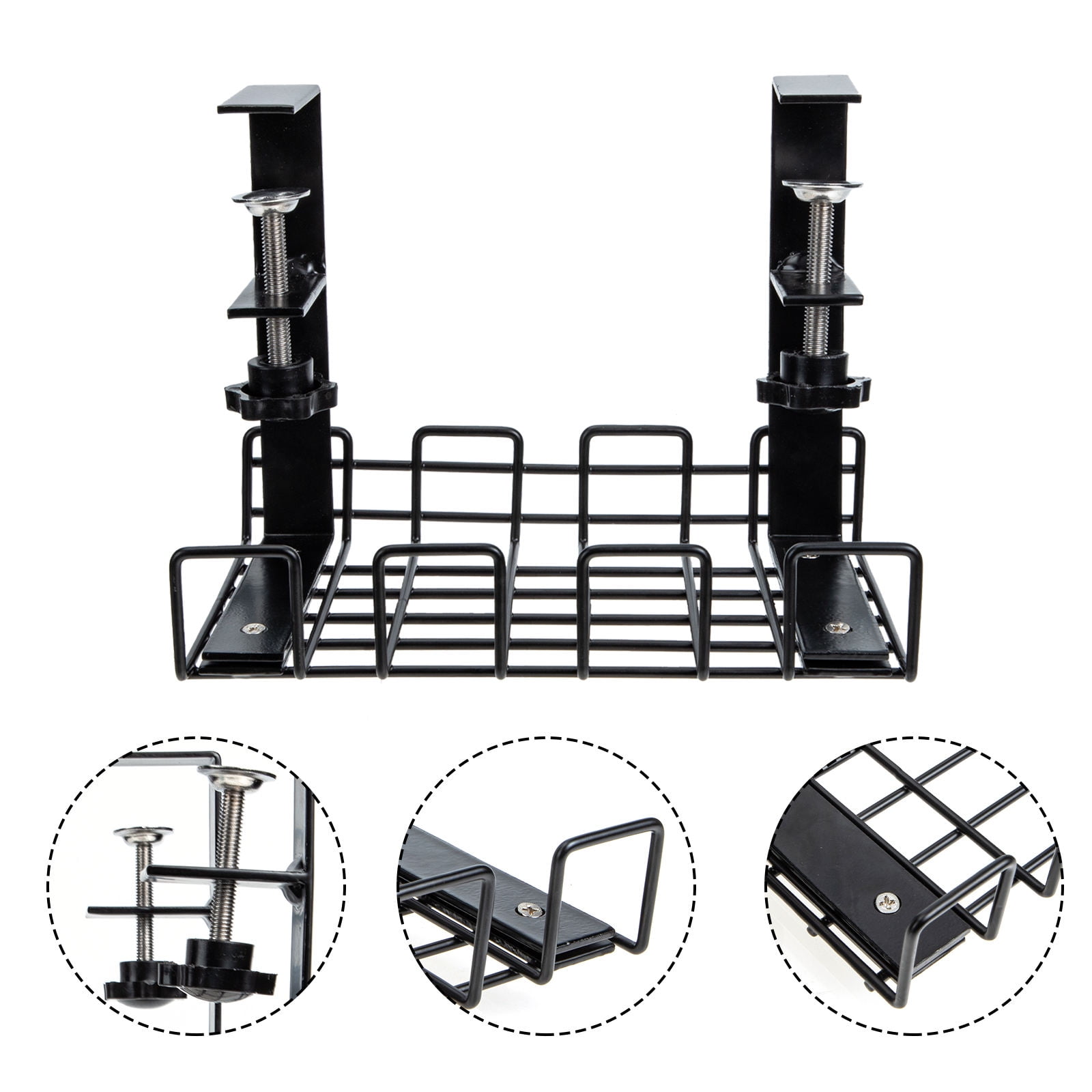 Hemoton Under Desk Cable Management Tray Iron Cable Organizer Cable ...