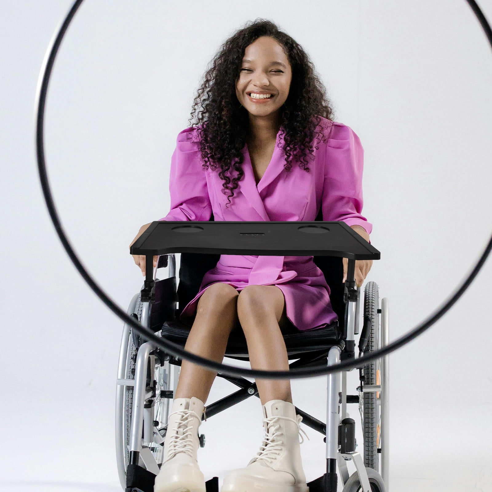 Hemoton Universal Wheelchair Dining Tables With Cup Holder Detachable ...