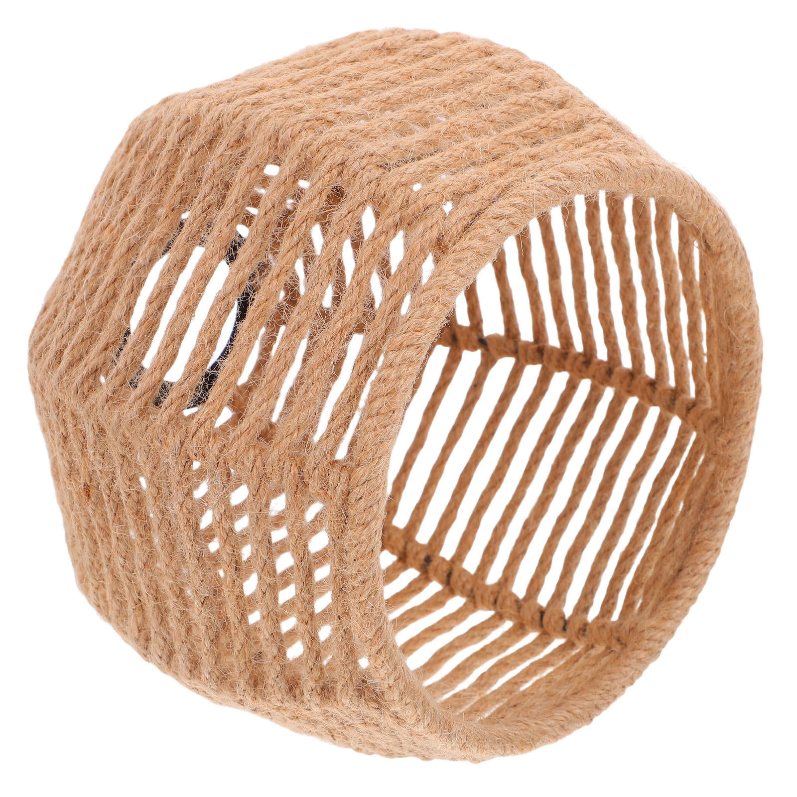 Hemoton Vintage Hand Woven Jute Rope Lamp Shade for Ceiling Lamp Rustic ...