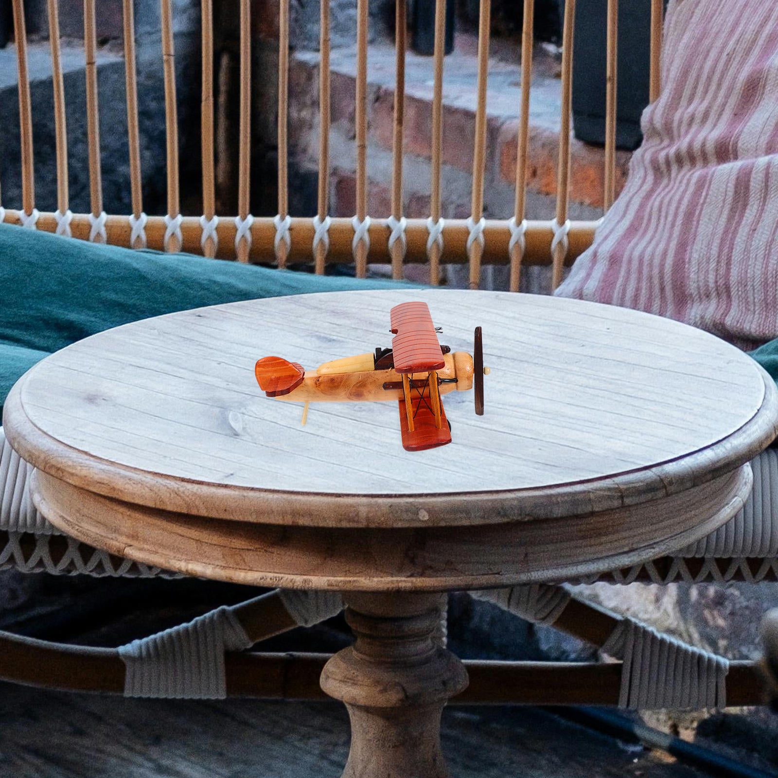 Hemoton Retro Vintage Wooden Airplane Model Rustic Wood Plane Decor ...