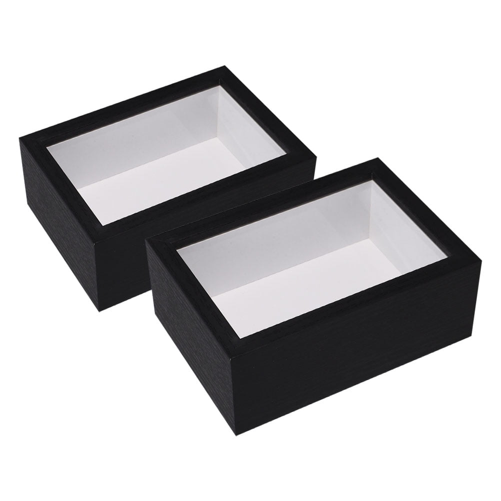 HEMOTON Black Wooden Photo Display Box for Dried Flowers and Insect ...