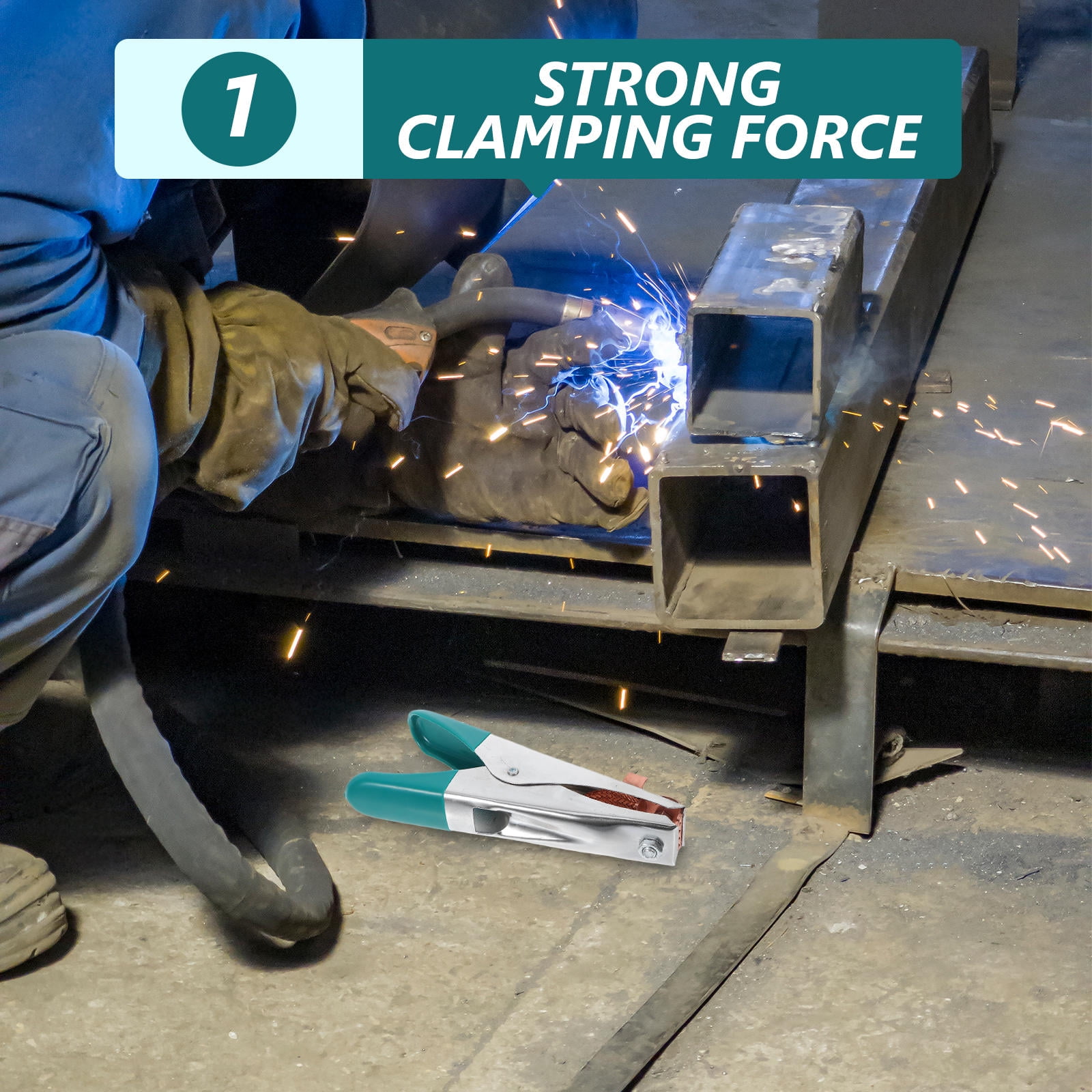 Hemoton Welding Ground Clamps Brass for Manual Welder Grounding Rod ...