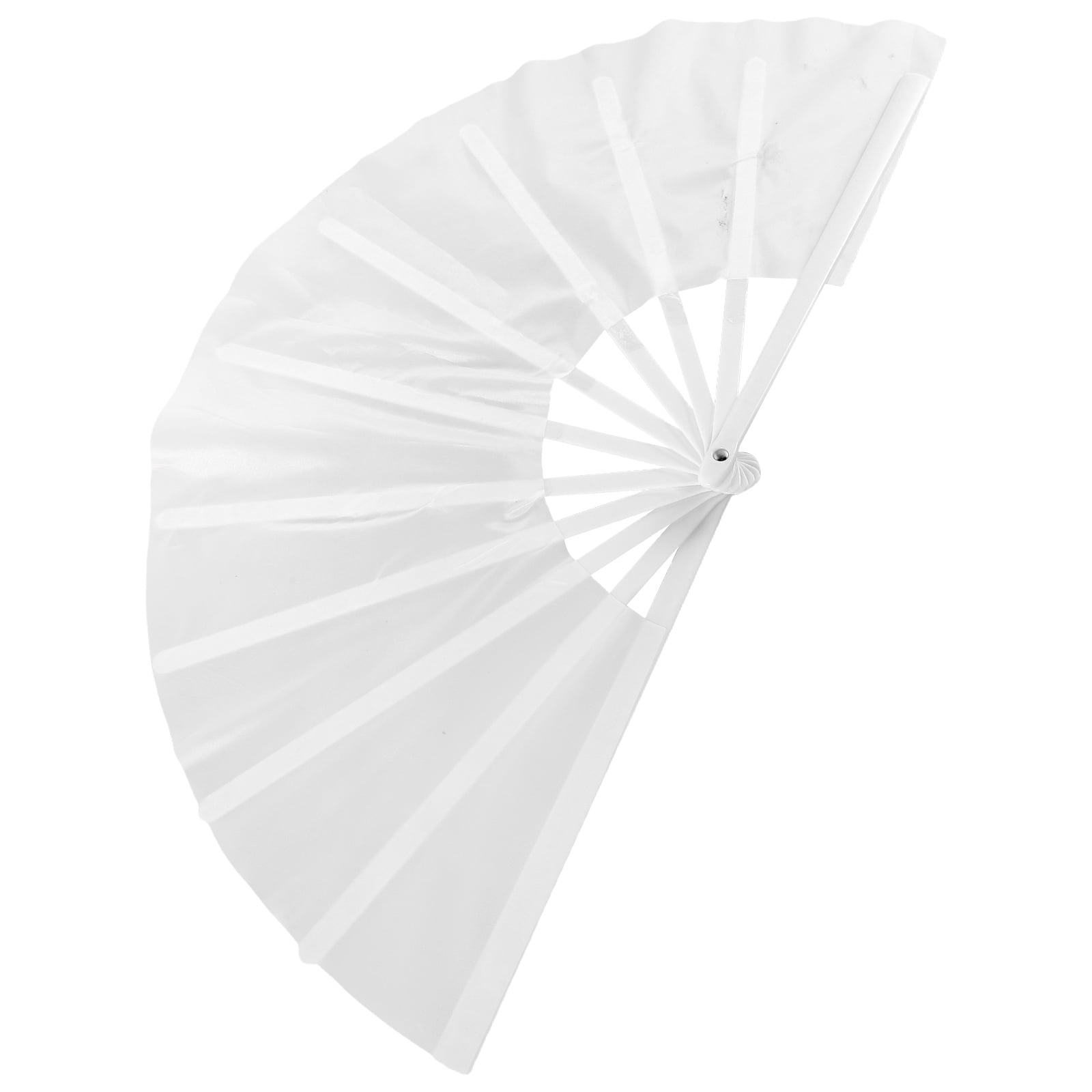 Hemoton White Handled Fan DIY Craft Blank Folding Fan Compact Foldable ...