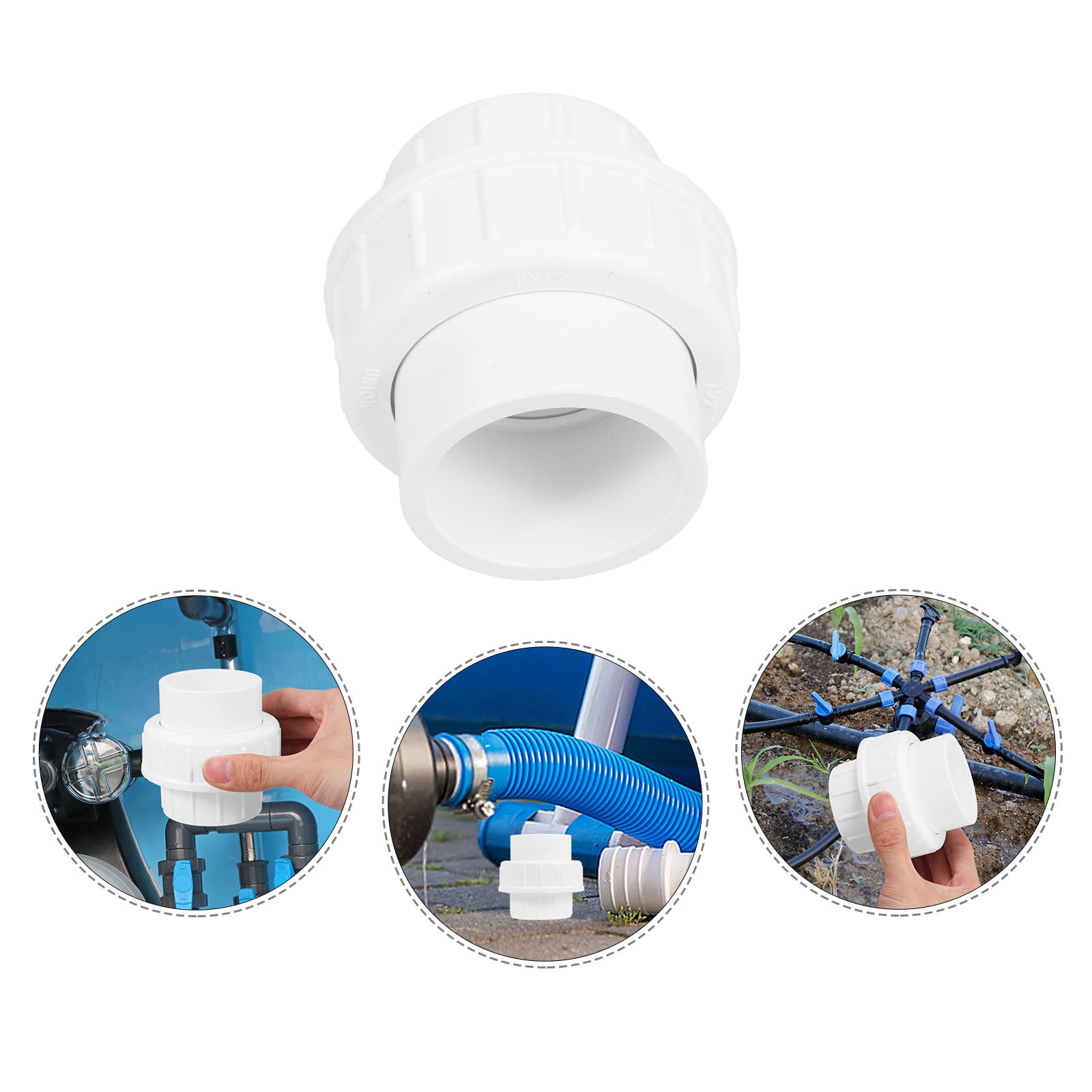 Hemoton White PVC Pipe Union Fitting for Tubing Use with High Impact ...