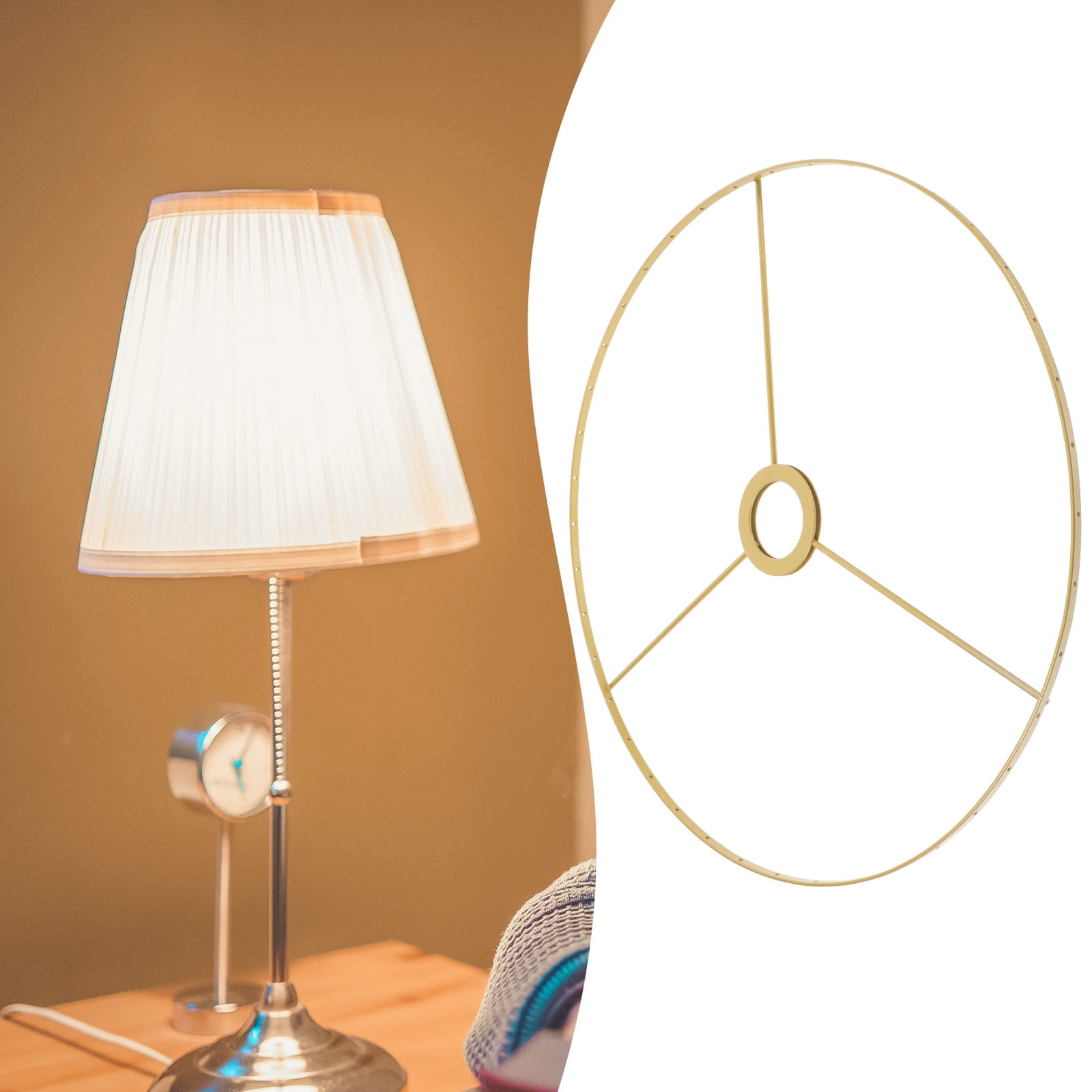 Hemoton Wire Lampshade Frame Desk Lights Frame Lampshade Ring Frame ...
