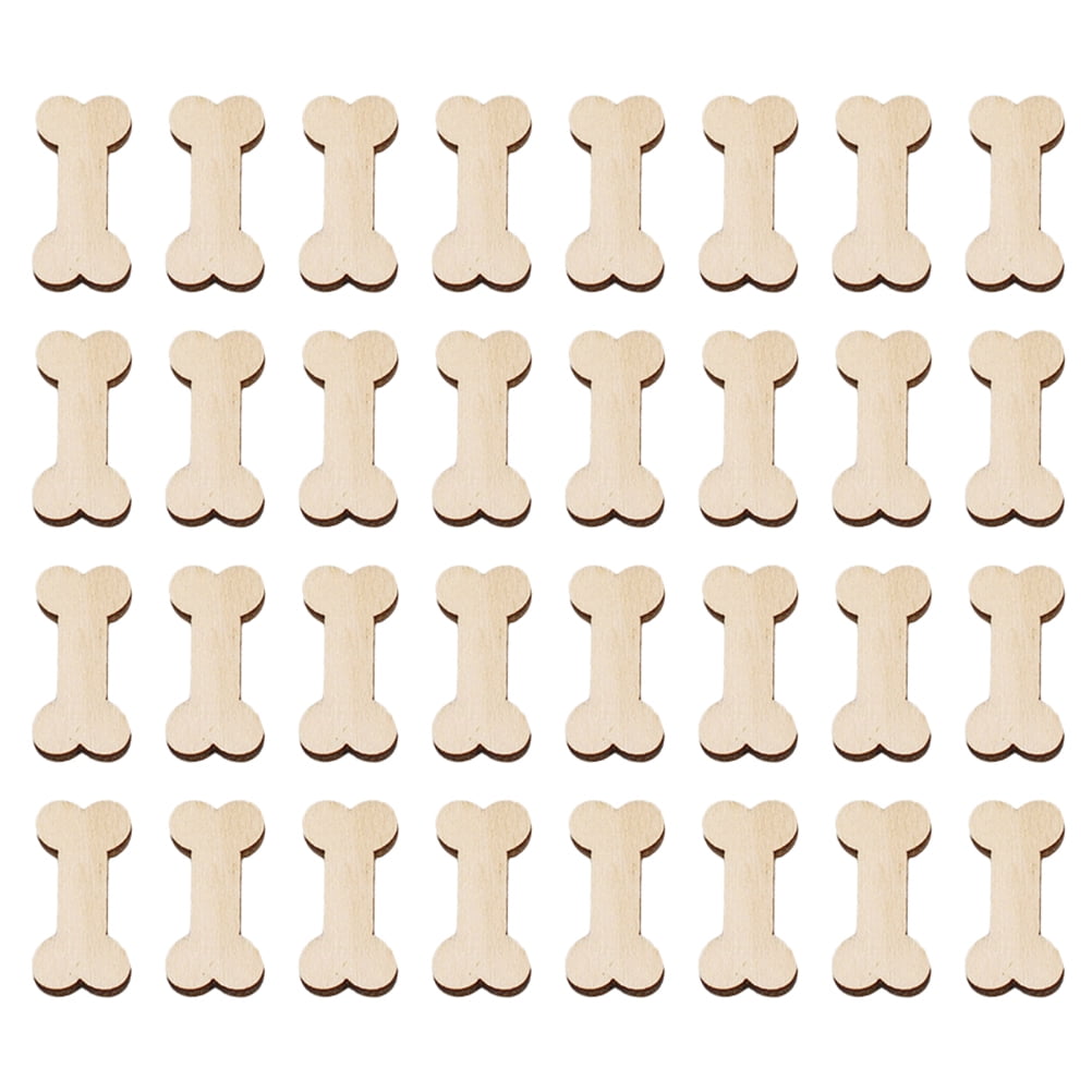 Hemoton Wood Dog Wooden Cutout Bone Blank Ornament Unfinished Tags ...