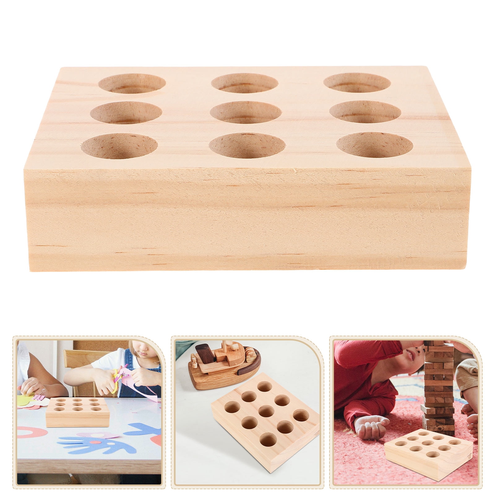 Hemoton Wooden 9-Hole Insect Pin Holder for DIY Specimen Making Insect ...