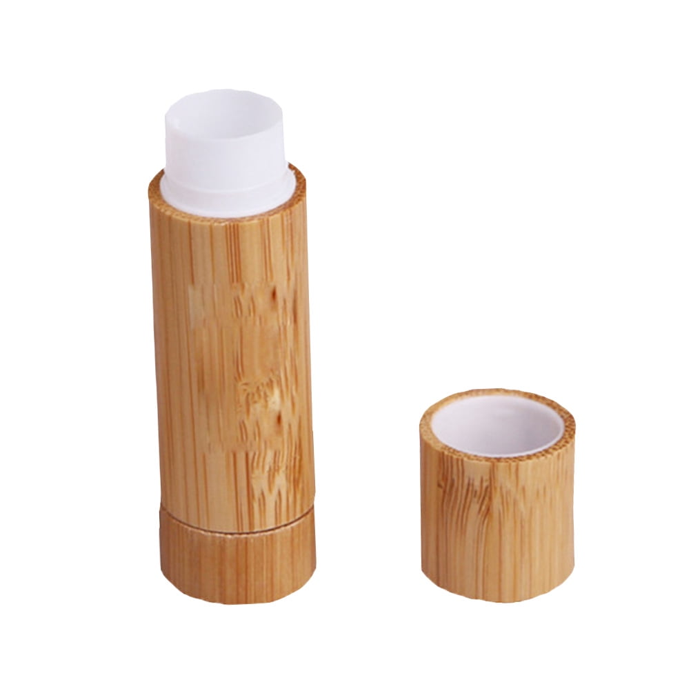 Hemoton Wooden Bamboo New Lip Balm Tubes with Caps Tubes for Lipstick ...