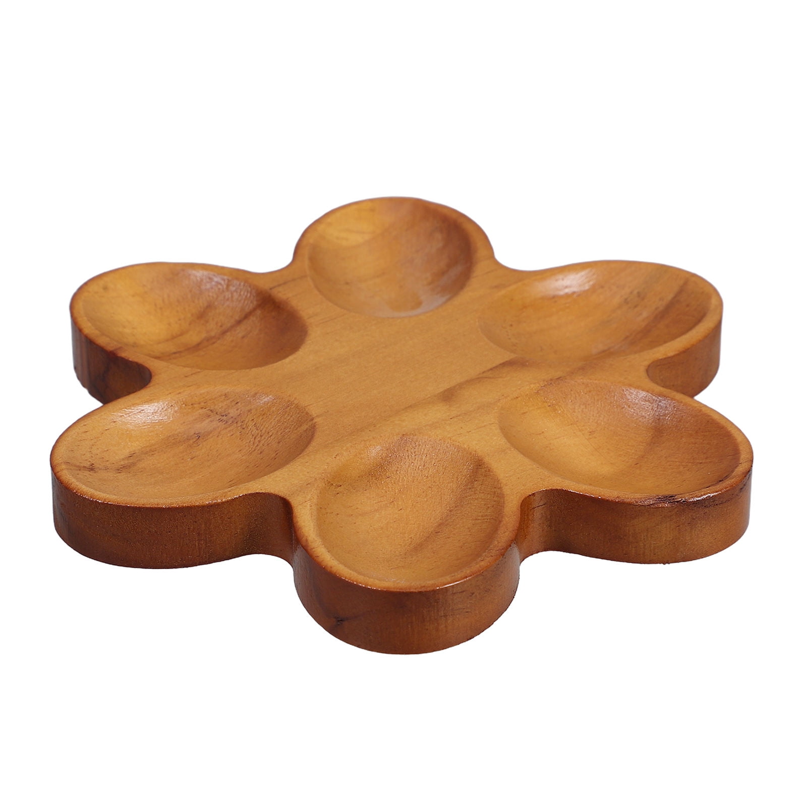 Hemoton Wooden Egg Holder Wooden Egg Tray Holds 6 Fresh Eggs Deviled ...