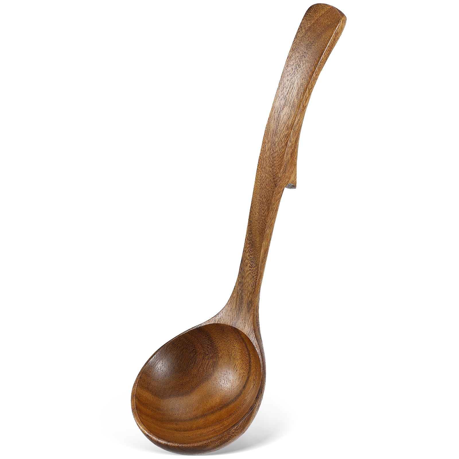 Hemoton Wooden Ladle Long Handle Non-Stick Spoon Wooden Kitchen Spoon ...