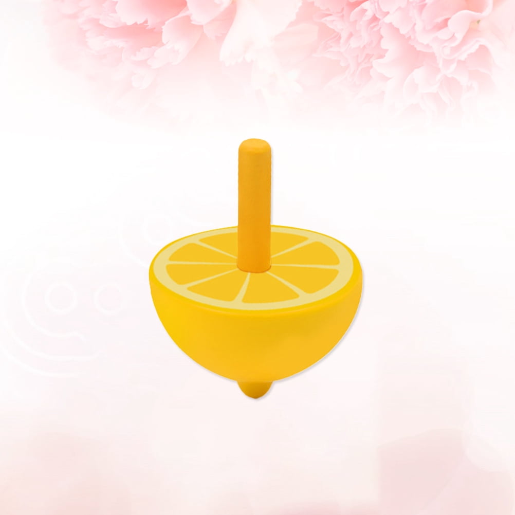 RENACLIPY Yellow Wood Lemon Spinning Top Toy for Children Improves Fine ...