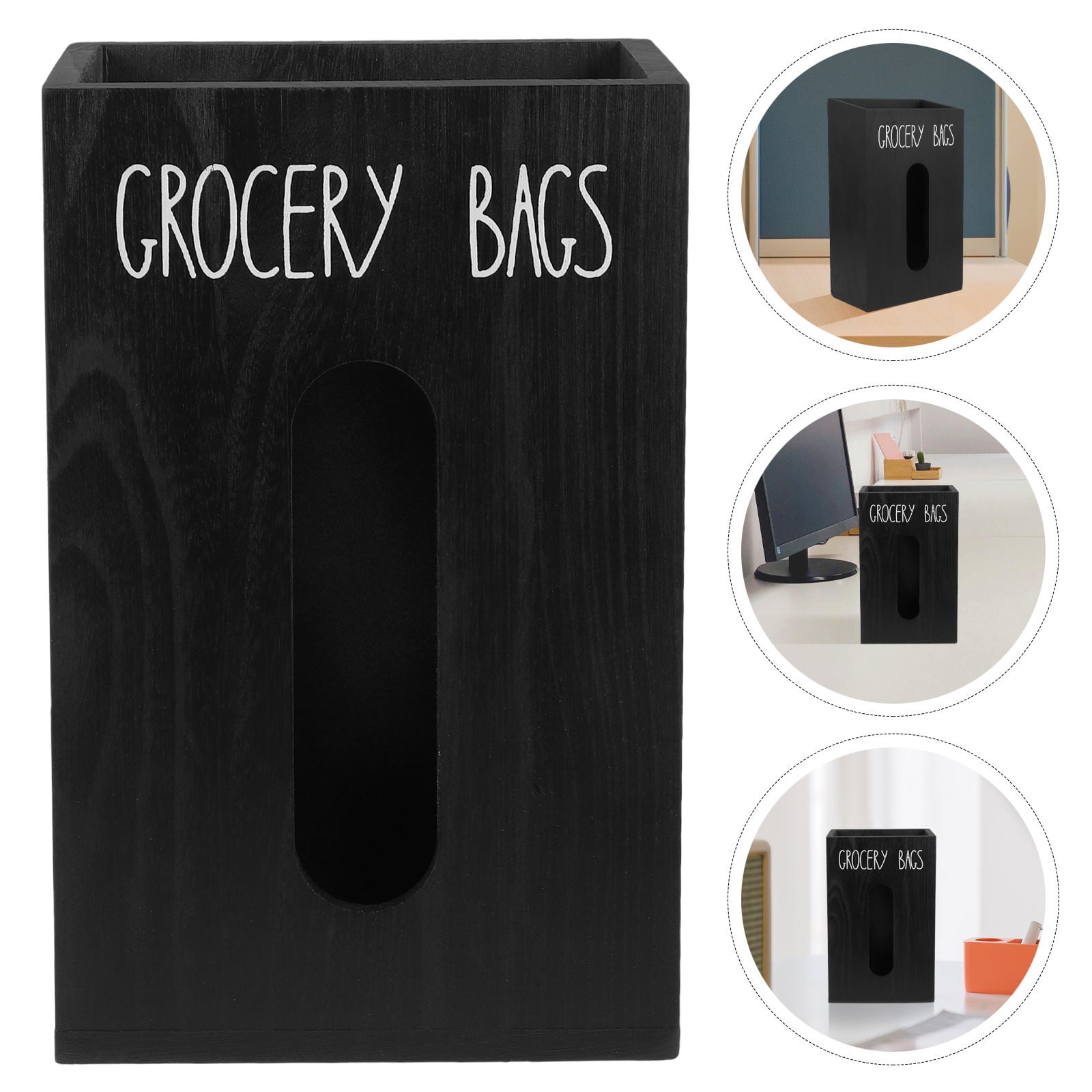 Hemoton Wooden Storage Box for Home Office Organization Black Large ...