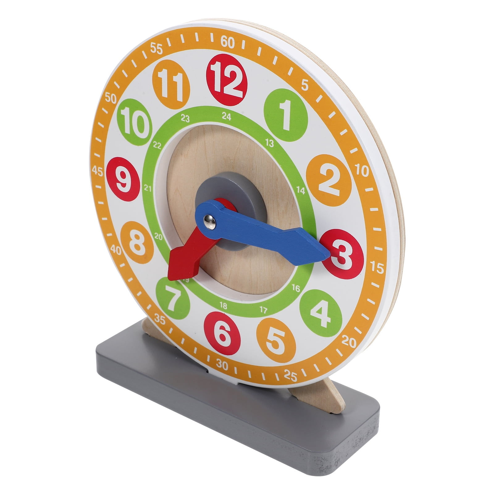 Hemoton Wooden Teaching Clock Math Learning Teaching Clock Learning ...