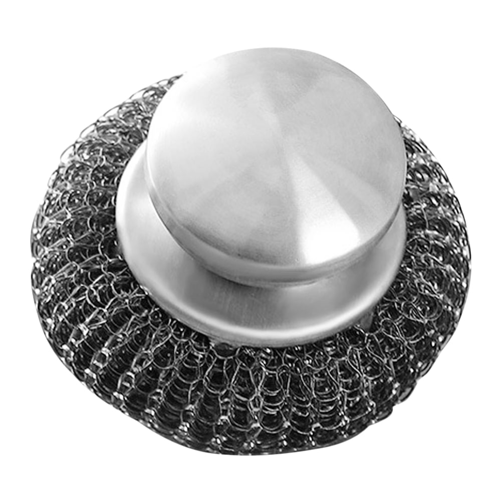 Hemoton Wool Scouring Brush With Handle Stainless Steel Dish Scrubber ...