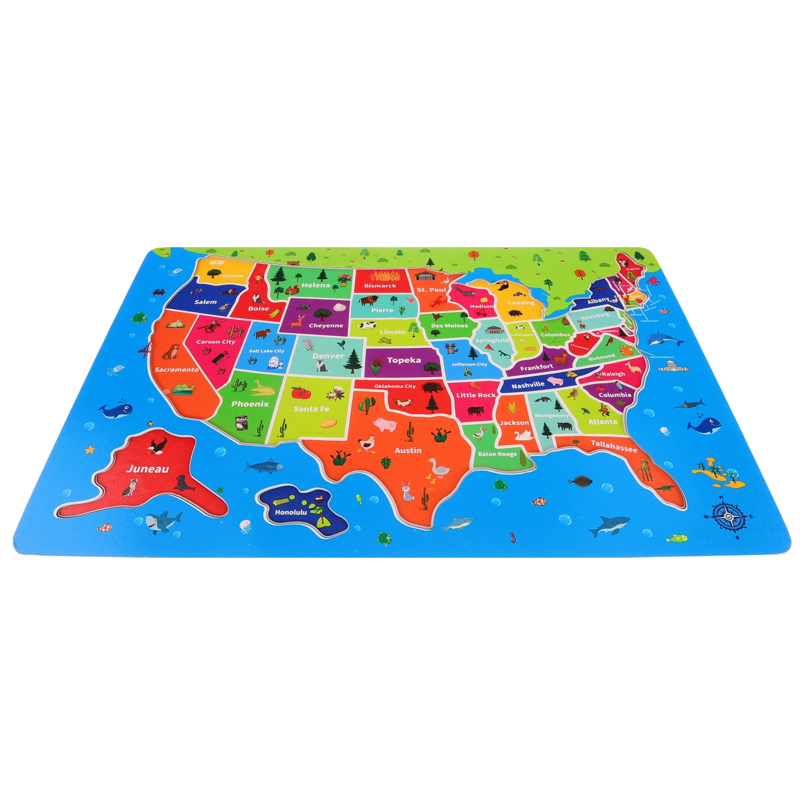 Hemoton World USA Maps Puzzles Toy The United States Puzzles Map Jigsaw ...