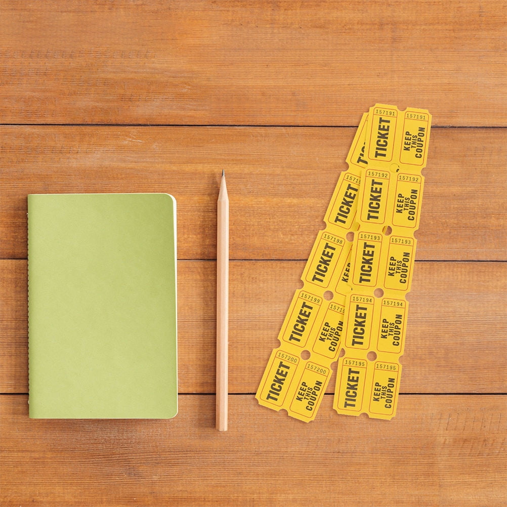 Hemoton Yellow Paper Raffle Tickets for Decor with Exciting Prize Game ...