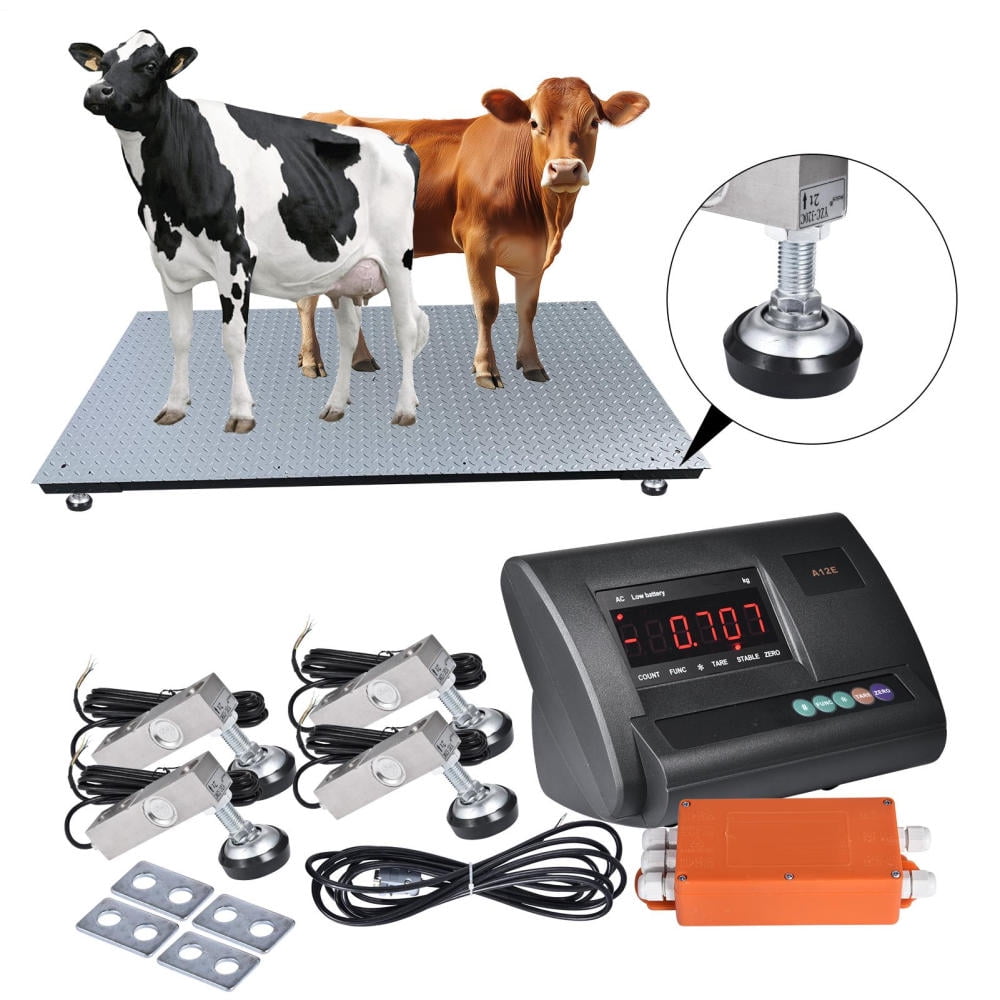 Hemousy 110V 10000lb Capacity Precision Livestock Floor Scale Set for ...