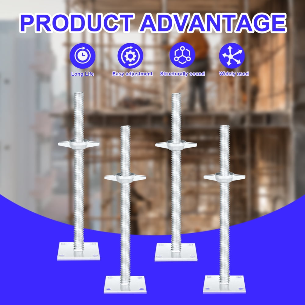 Hemousy 18" Galvanized Screw Jack Scaffolding Brackets, 4-Piece 1.2in ...