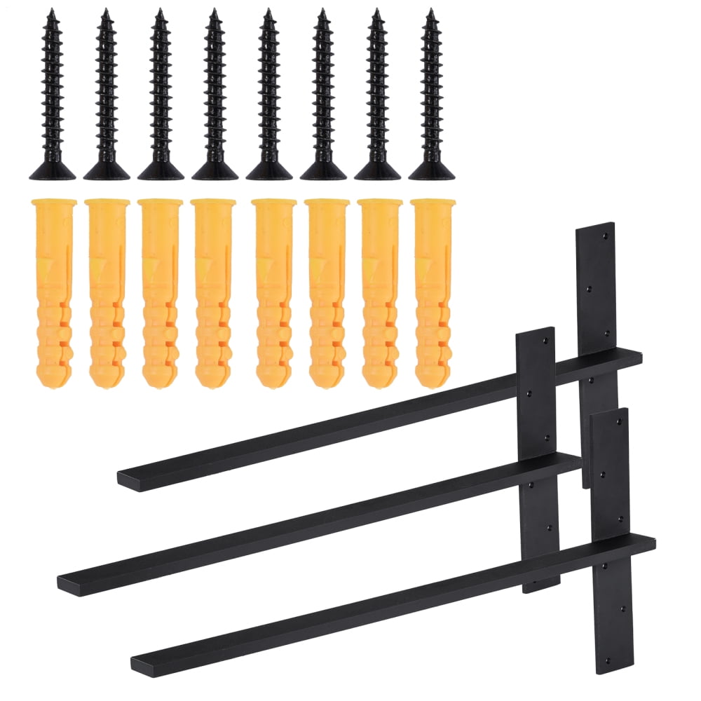 Hemousy 3Set Steel Floating Shelves Brackets Kit with 18 Expansion ...