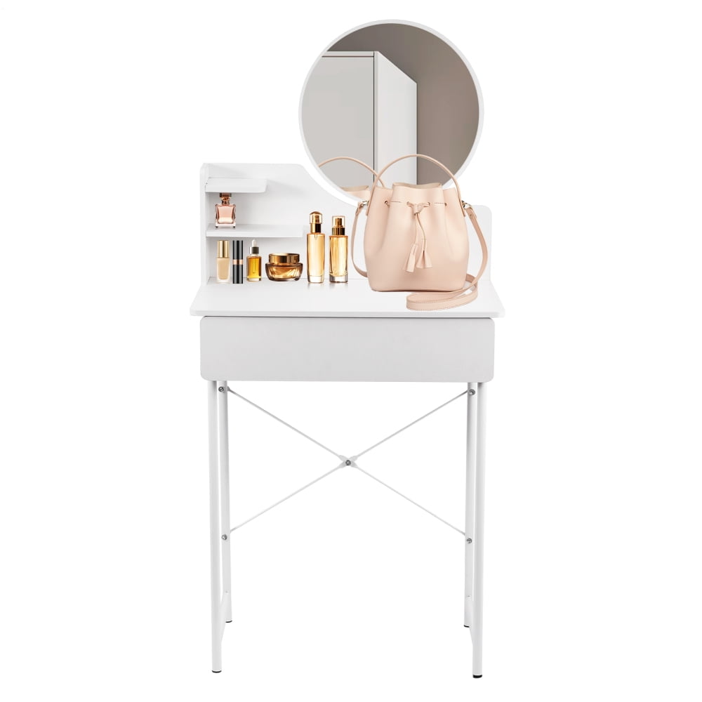 Hemousy Compact Dressing Table with Mirror 20.5in Height Lightweight ...