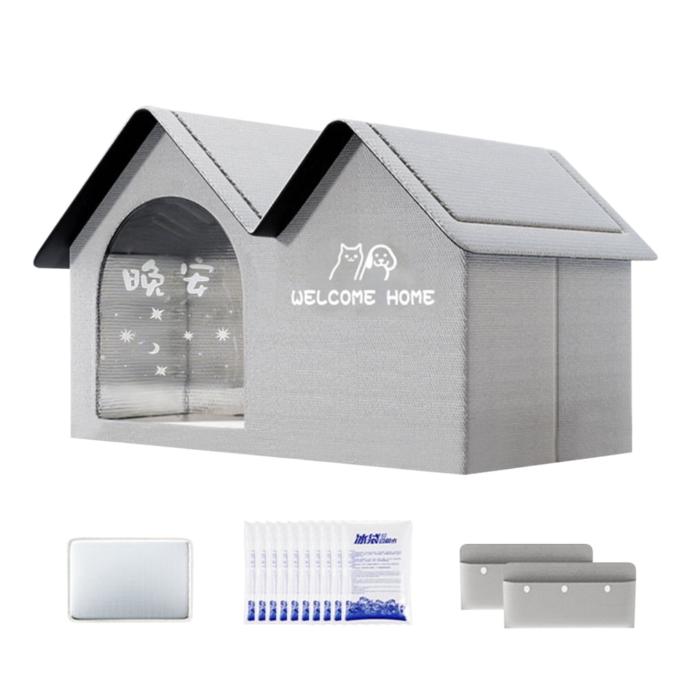 Hemousy Cooling House for Outdoor Cats Foldable Cooling Cat House with ...