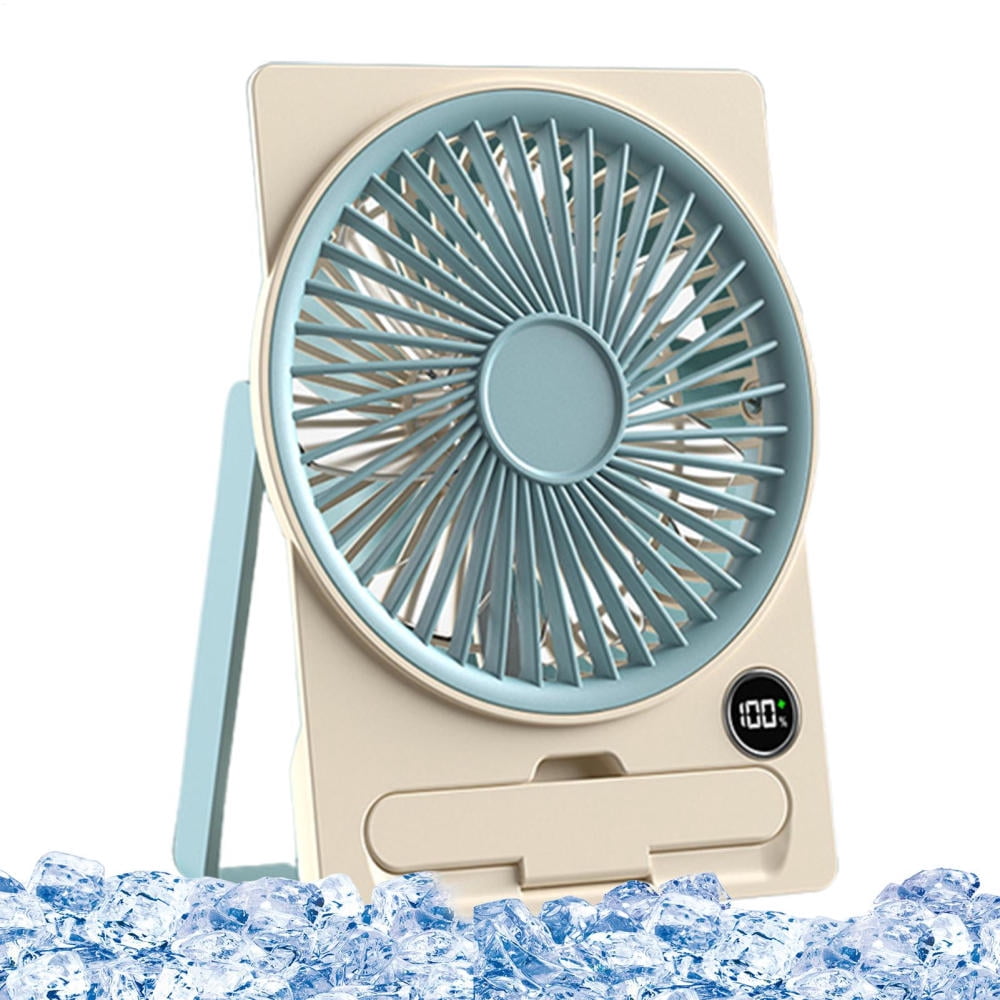 Hemousy Desk Fan Personal Fan USB Rechargeable Slim Card Design Six ...