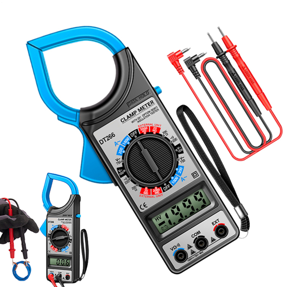 Hemousy Digital Clamp Meter Voltage Tester LCD Display Detector with ...