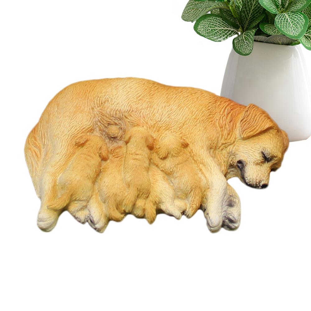 Hemousy Dog Sculpture Golden Retriever and Cubs Outdoor Decor ...