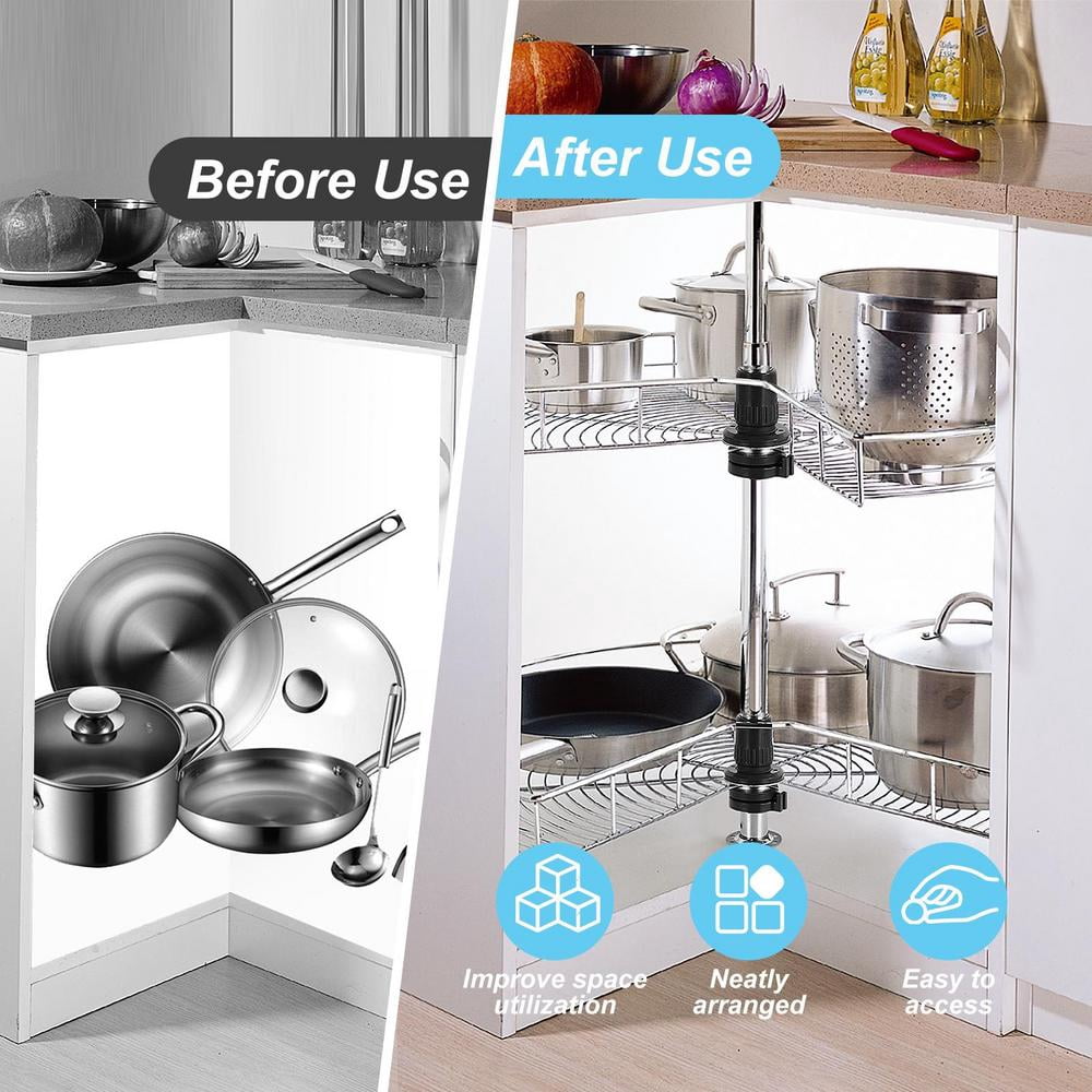 Hemousy Double-Decker Lazy Susan Organizer, Heavy-Duty 270° Rotating ...