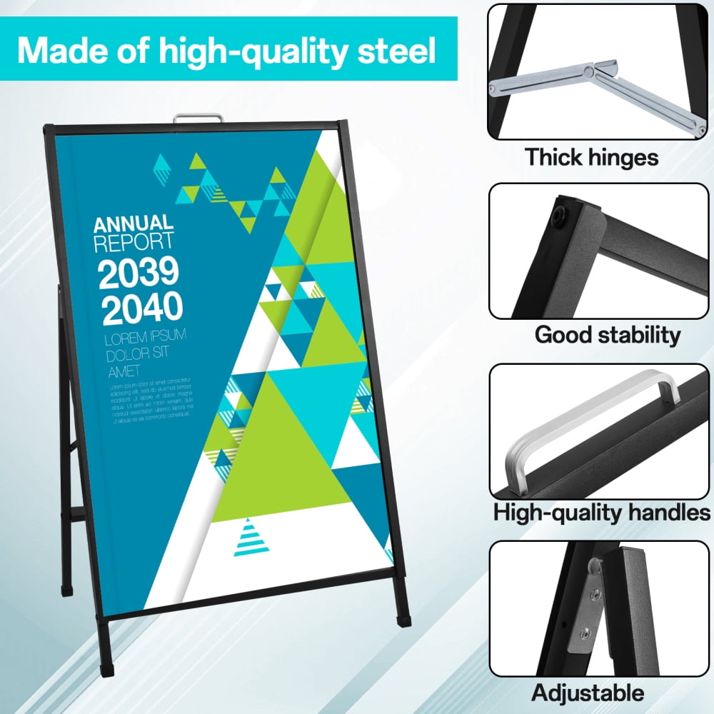 Hemousy Floor-Standing A-Frame Poster Board Stand, Single-Sided ...