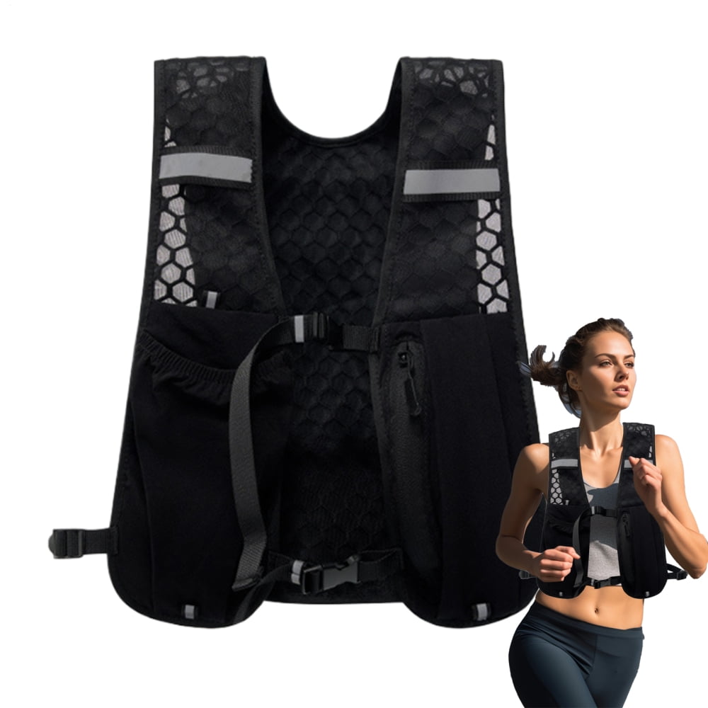 Hemousy Hydration Vest Reflective Hydration Phone Holder Chest Pack ...