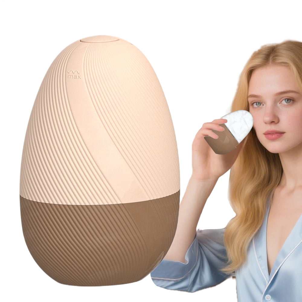 Hemousy Ice for Face Eye Puffiness Massager Egg Shaped Skin Firming Roller Mold for Women Travel ...