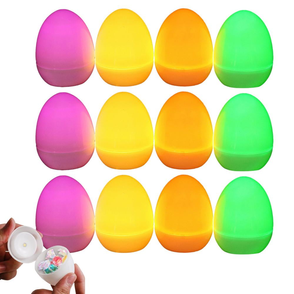 Hemousy LED Light Up Easter Eggs 12pcs Light Up Easter Decorations ...