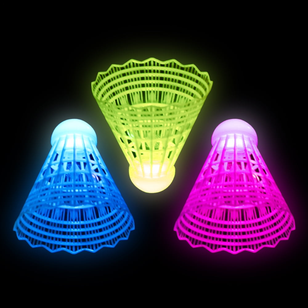 Hemousy Light Up Badminton LED Lighting Badminton Shuttlecocks 3X ...
