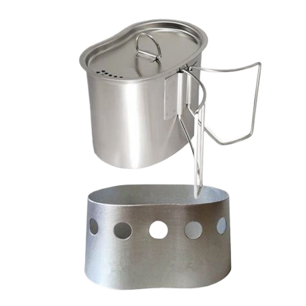 Hemousy Metal Lunch Box Portable Food Box Camping Cookware Set Food ...