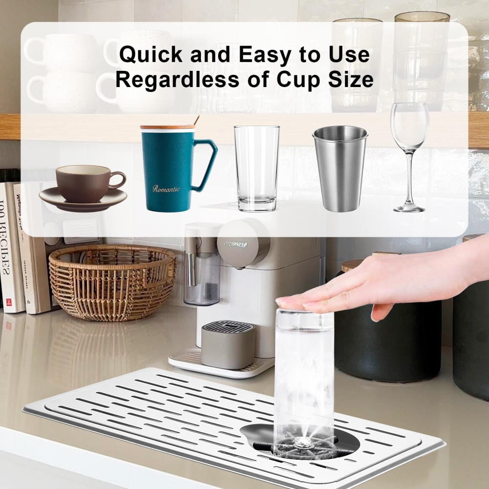 Hemousy Nano Coating Stainless Steel Sink Glass Rinser, Rust-Resistant ...