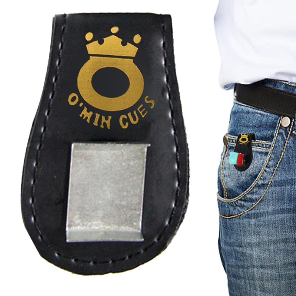 Hemousy Pool Cue Chalk Bag PU Chalk Bag Holder for Billiard Cue ...