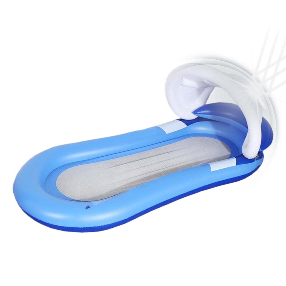Hemousy Pool Floats with Canopy Pool Lounge Float Raft Beach Floating ...