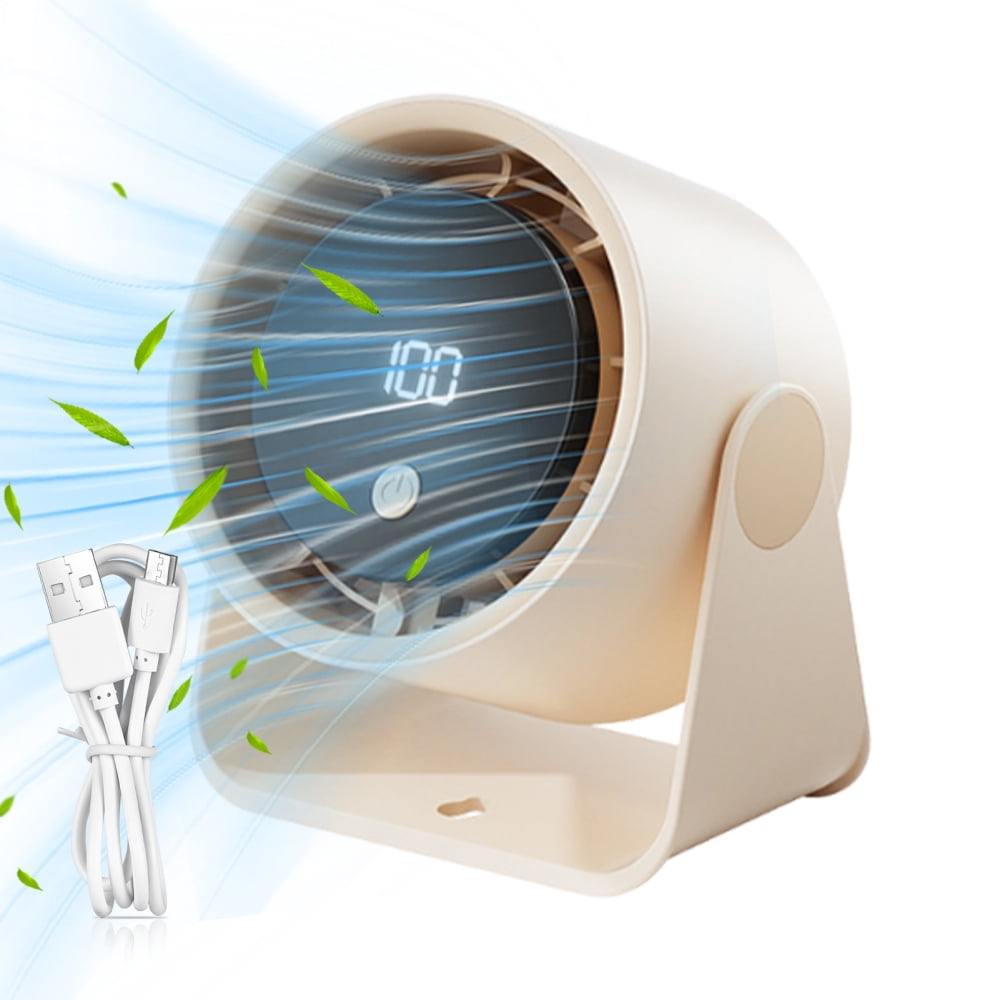 Hemousy Quiet Desk Fan Adjustable Desktop Fans with LED Display Long ...