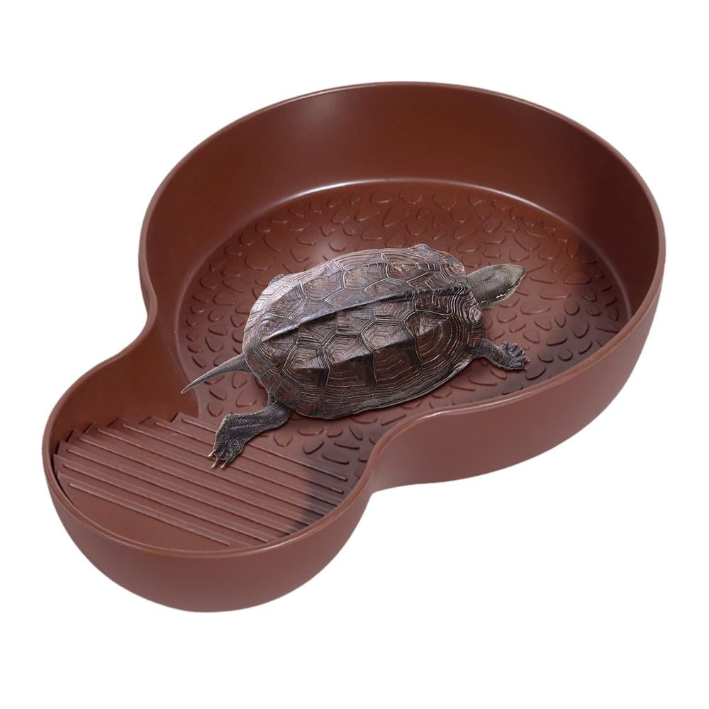 Hemousy Reptile Water Bowl Anti-Slip Turtle Bathing Pool Aquarium ...