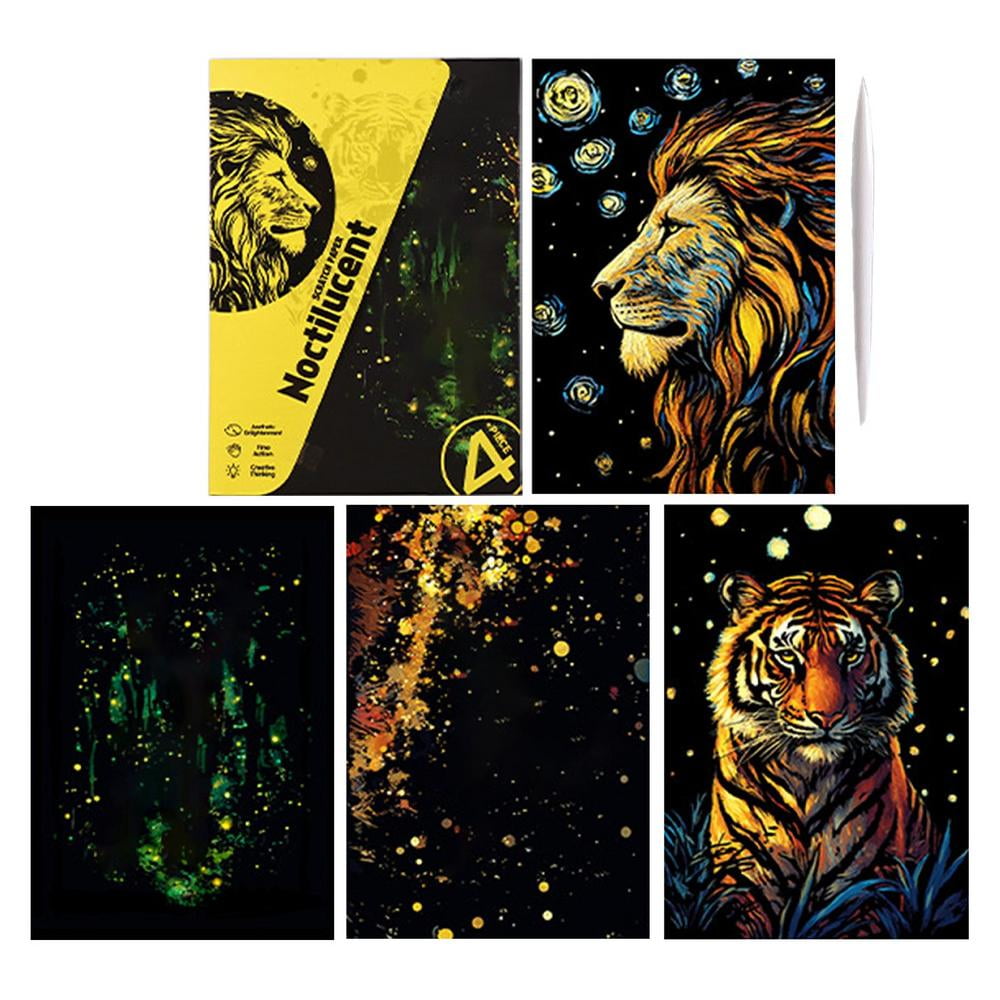 Hemousy Scratch Off Art Handmade 4x Glitter Art Scratch Crafts Craft ...