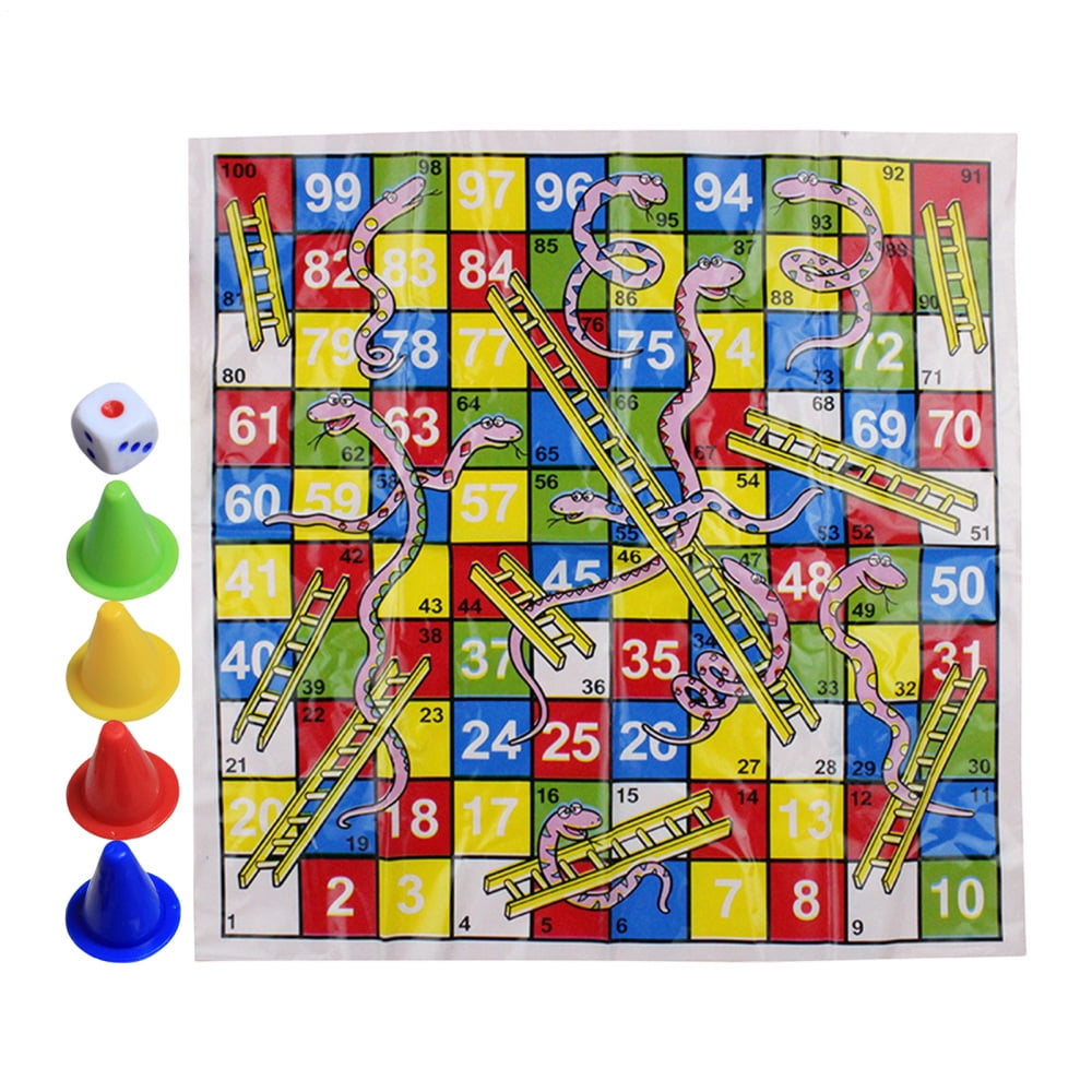 Hemousy Snake Game Mini Snakes and Ladders Board Game Set Portable ...