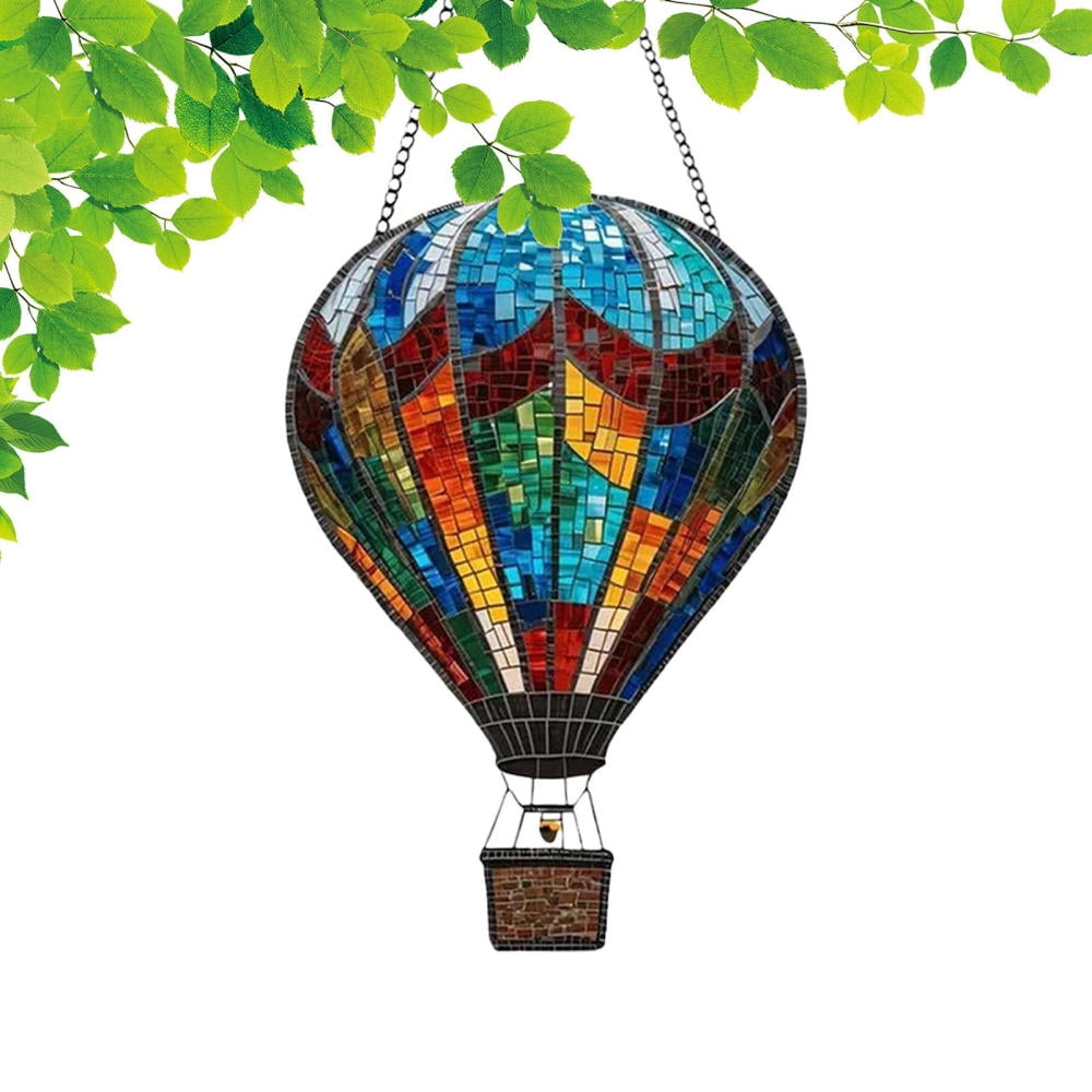 Hemousy Solar Hot Air Balloon Lantern with Flame Pathway Flickering ...
