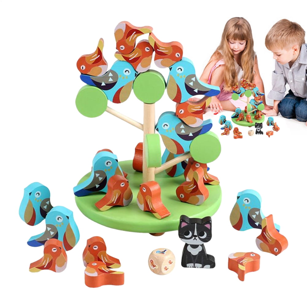 Hemousy Stacking Game Wooden Stacking Bird Toys Fun Educational ...