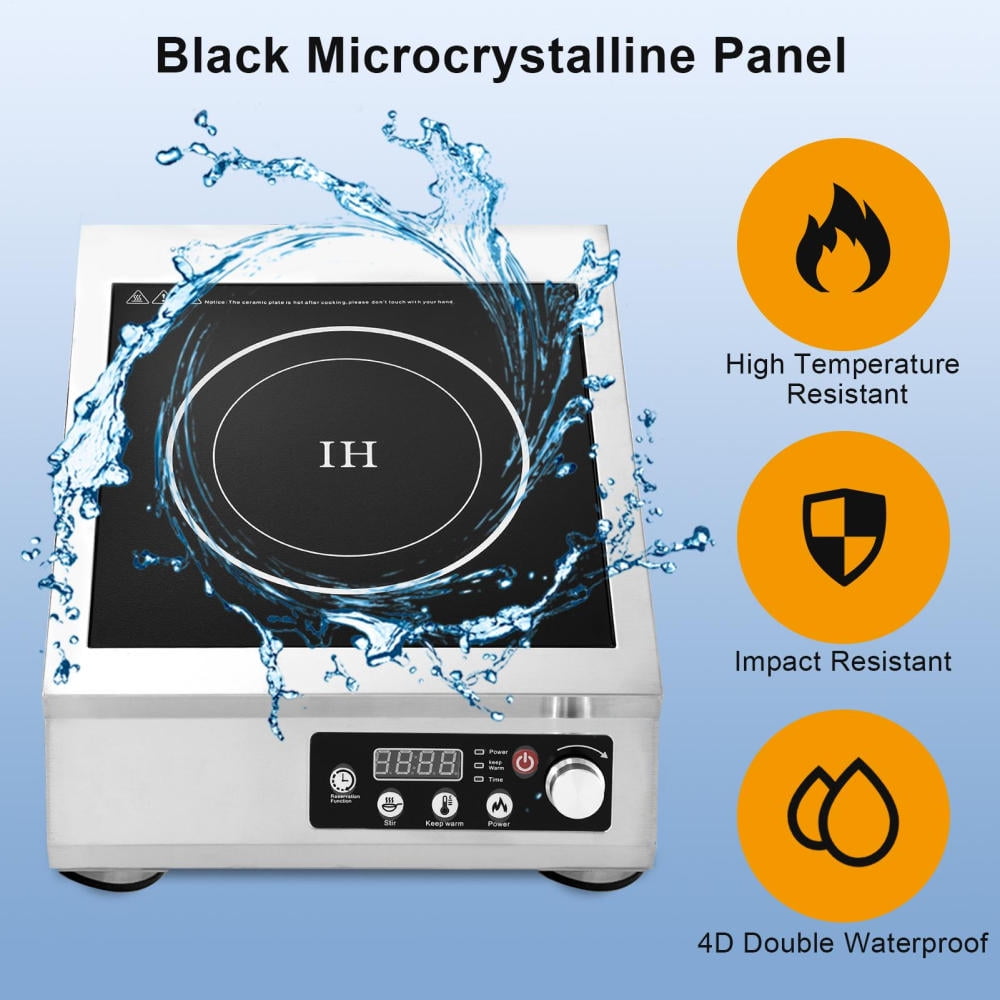 Hemousy Stainless Steel Induction Hob 3500W, 8 Power Levels with Timer ...