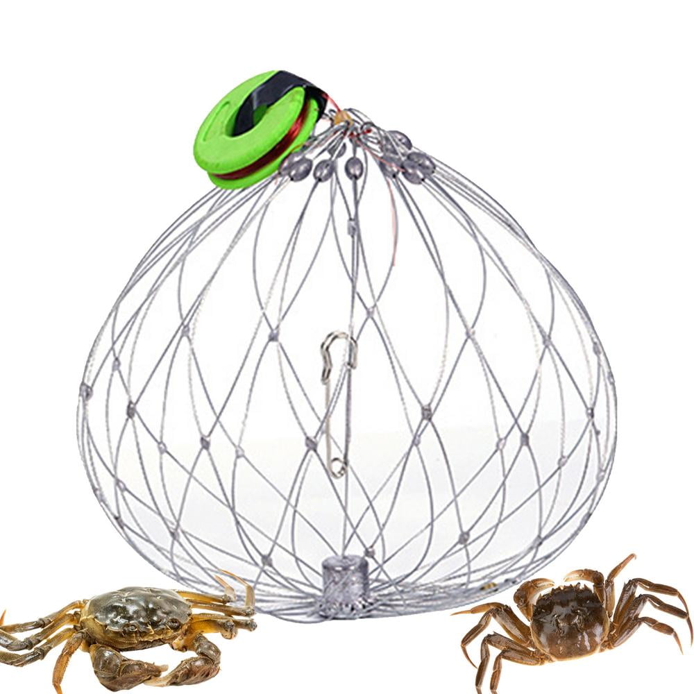 Hemousy Steel Wire Crab Net for Fish Automatic Open Closing Wire Fish ...