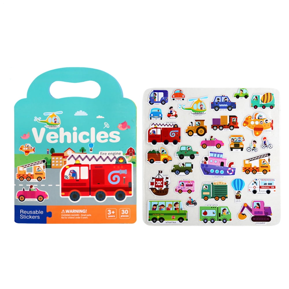 Hemousy Sticker Book Portable Learning Activities for Children Reusable ...