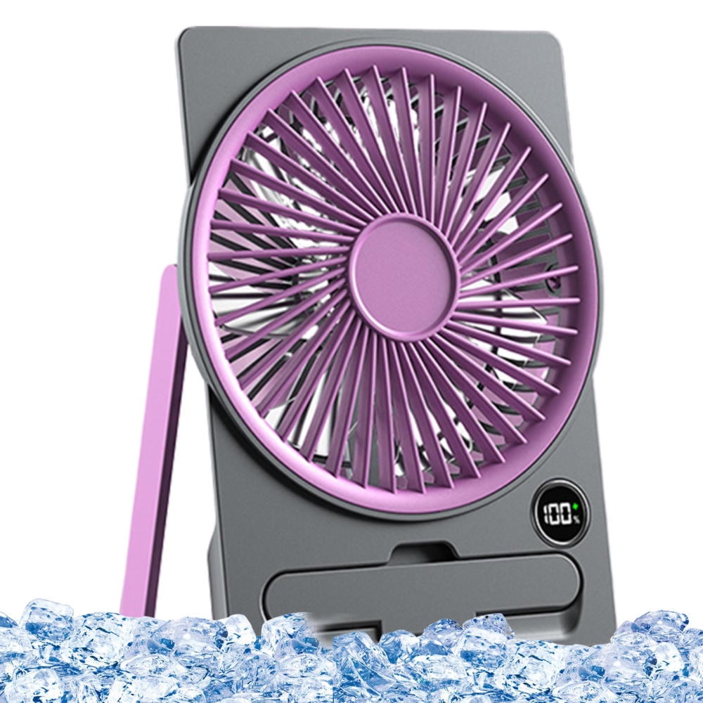 Hemousy Table Fan Personal Fan USB Rechargeable Slim Card Design Six ...